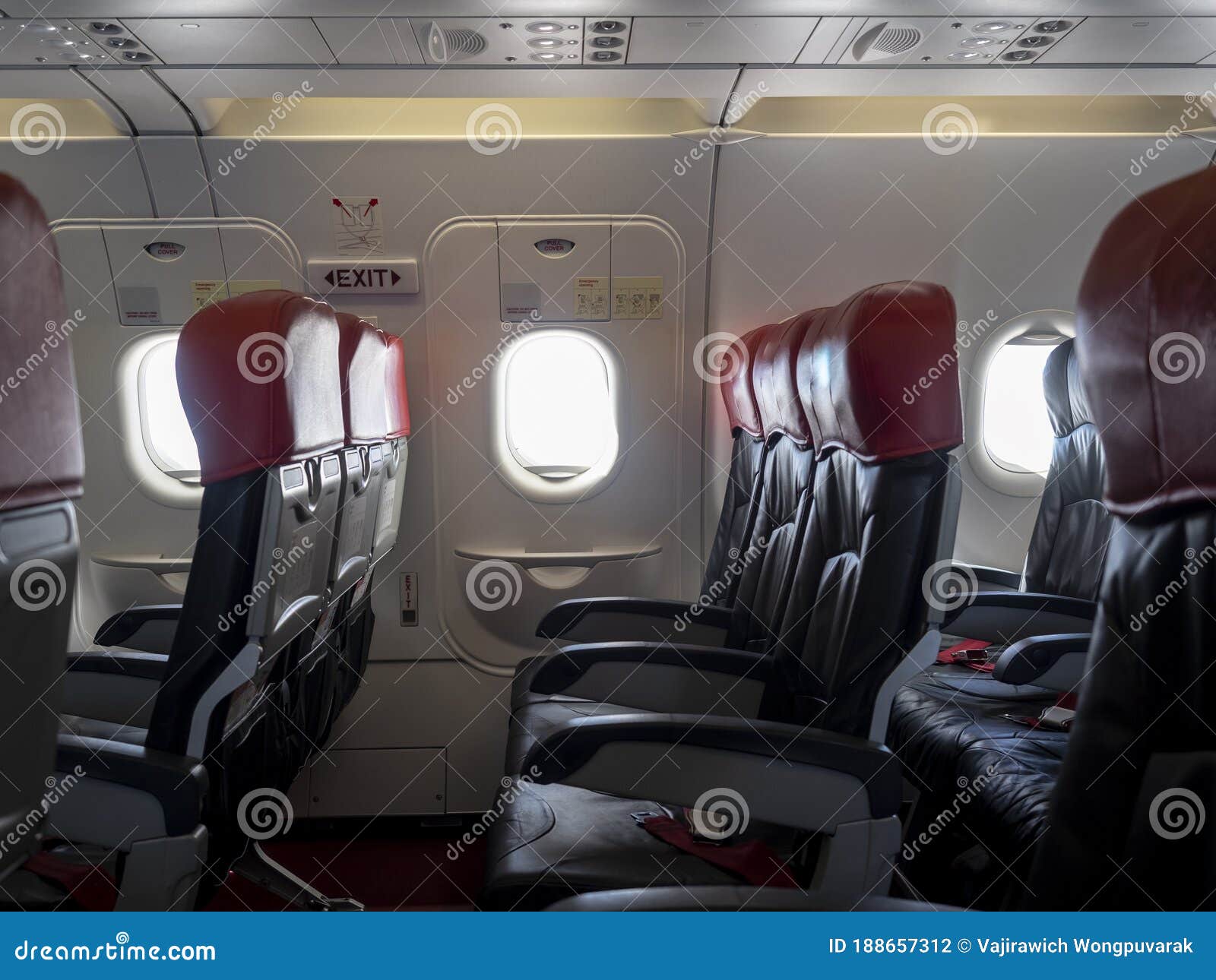 Business Jet Overwing View During Sunset Stock Photography ...