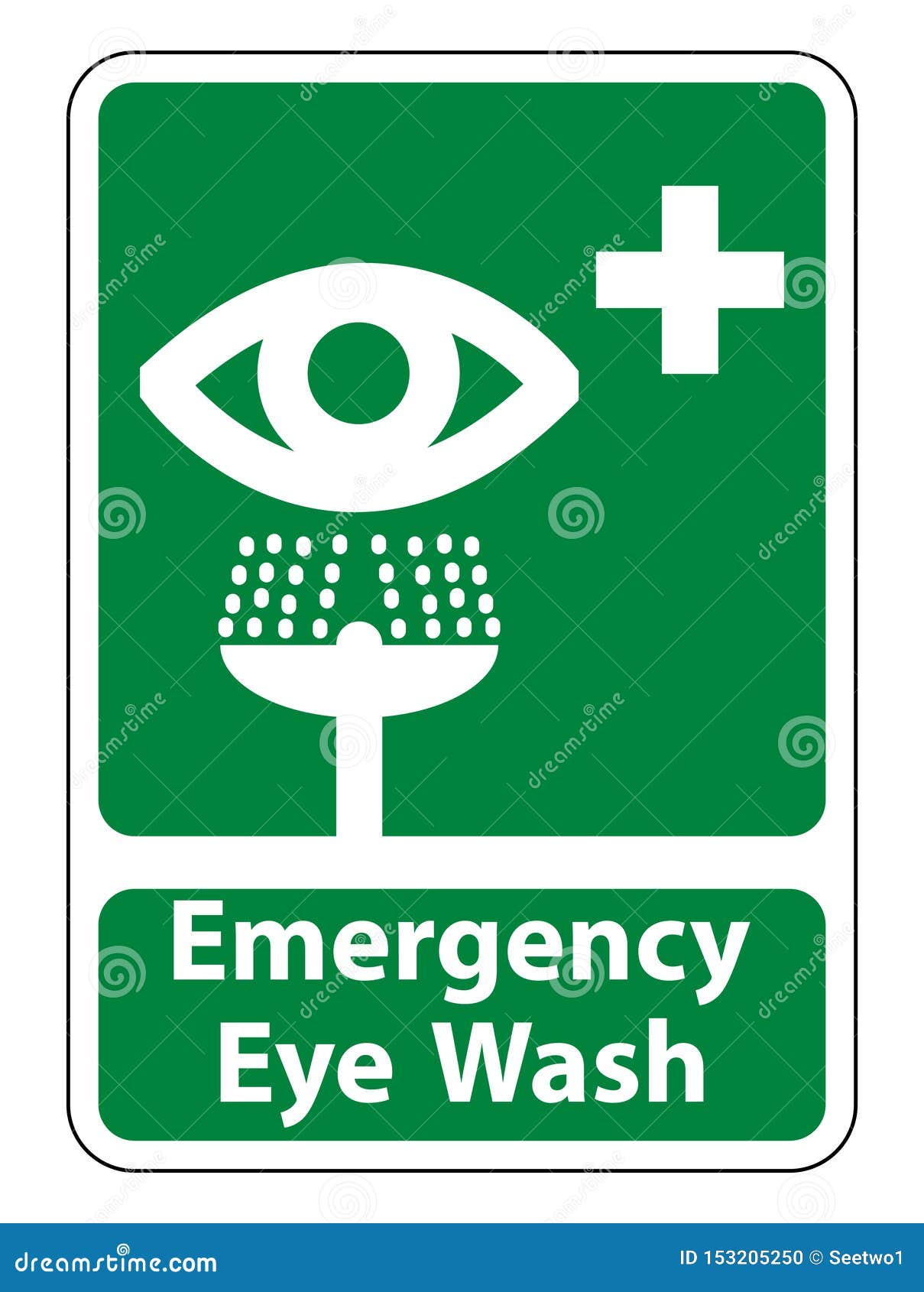 Emergency Eye Wash Sign Isolate on White Background,Vector Illustration ...