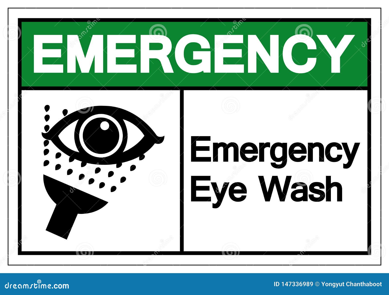 Emergency Eye Wash Symbol Sign, Vector Illustration, Isolate on White ...