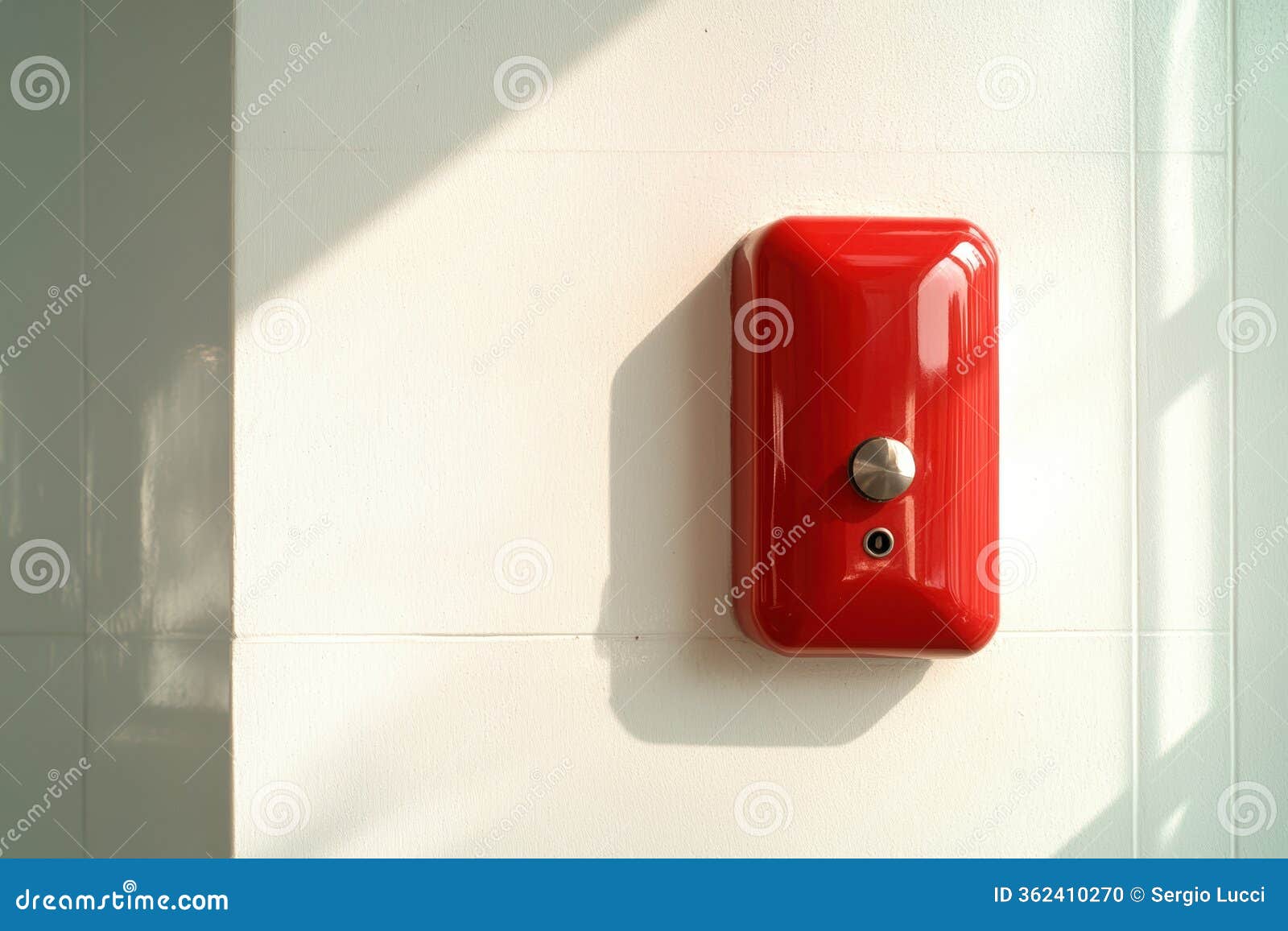 Emergency Fire Alarm Pull Station on Glossy Wall in Sunlit Interior ...