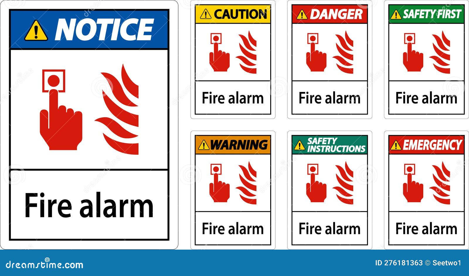 Emergency Fire Alarm Sign on White Background Stock Vector ... Emergency Fire Alarm Sign on White Background Stock Vector ...