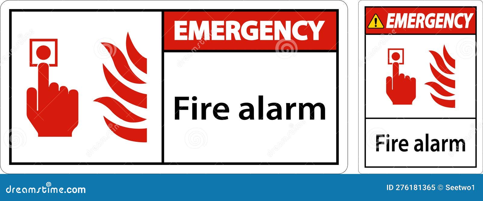Emergency Fire Alarm Sign on White Background Stock Vector ... Emergency Fire Alarm Sign on White Background Stock Vector ...