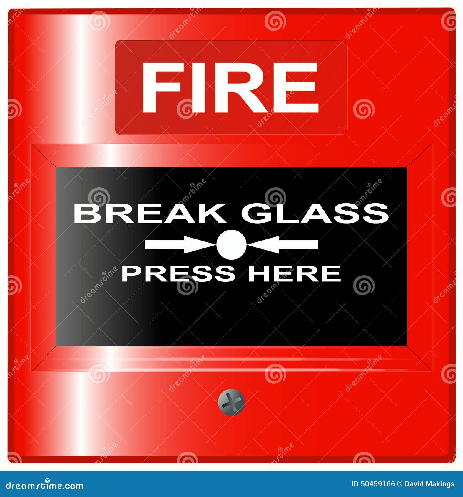 Fire Button, Smoke Detectors And Hose On The Wall. 3D Illustration ...