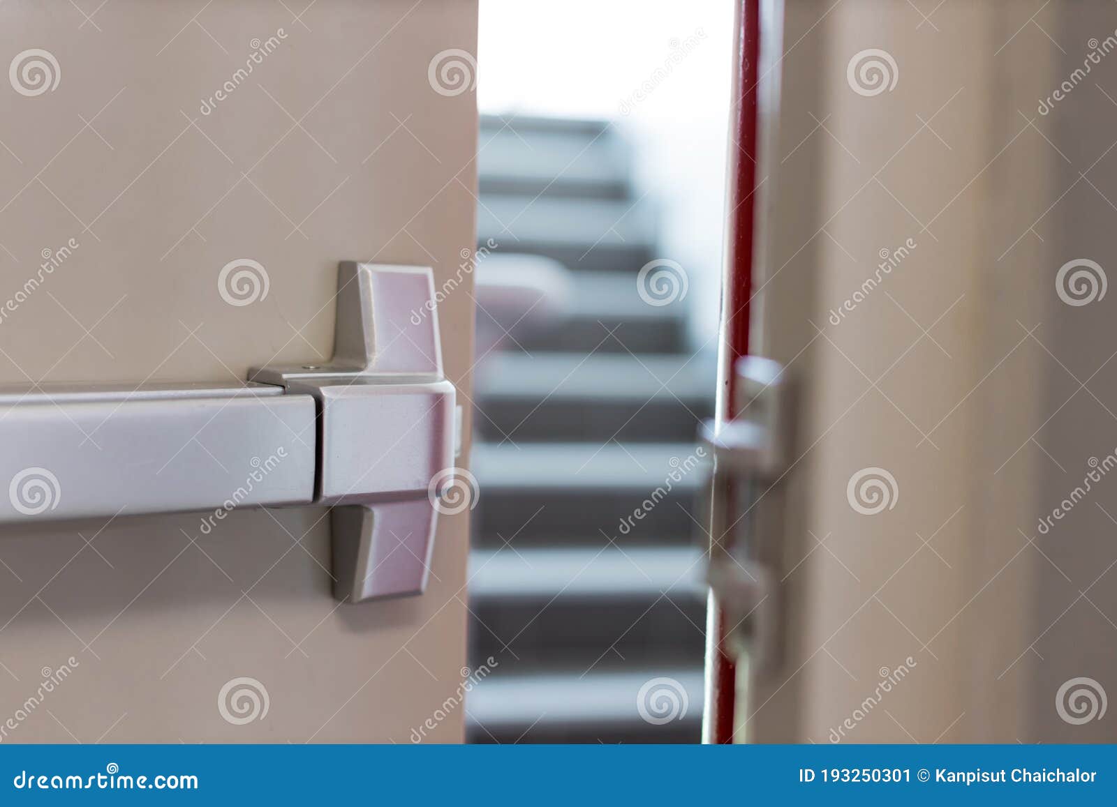 Emergency Fire Exit Door. Closed Up Latch and Rusty Door Handle of ...