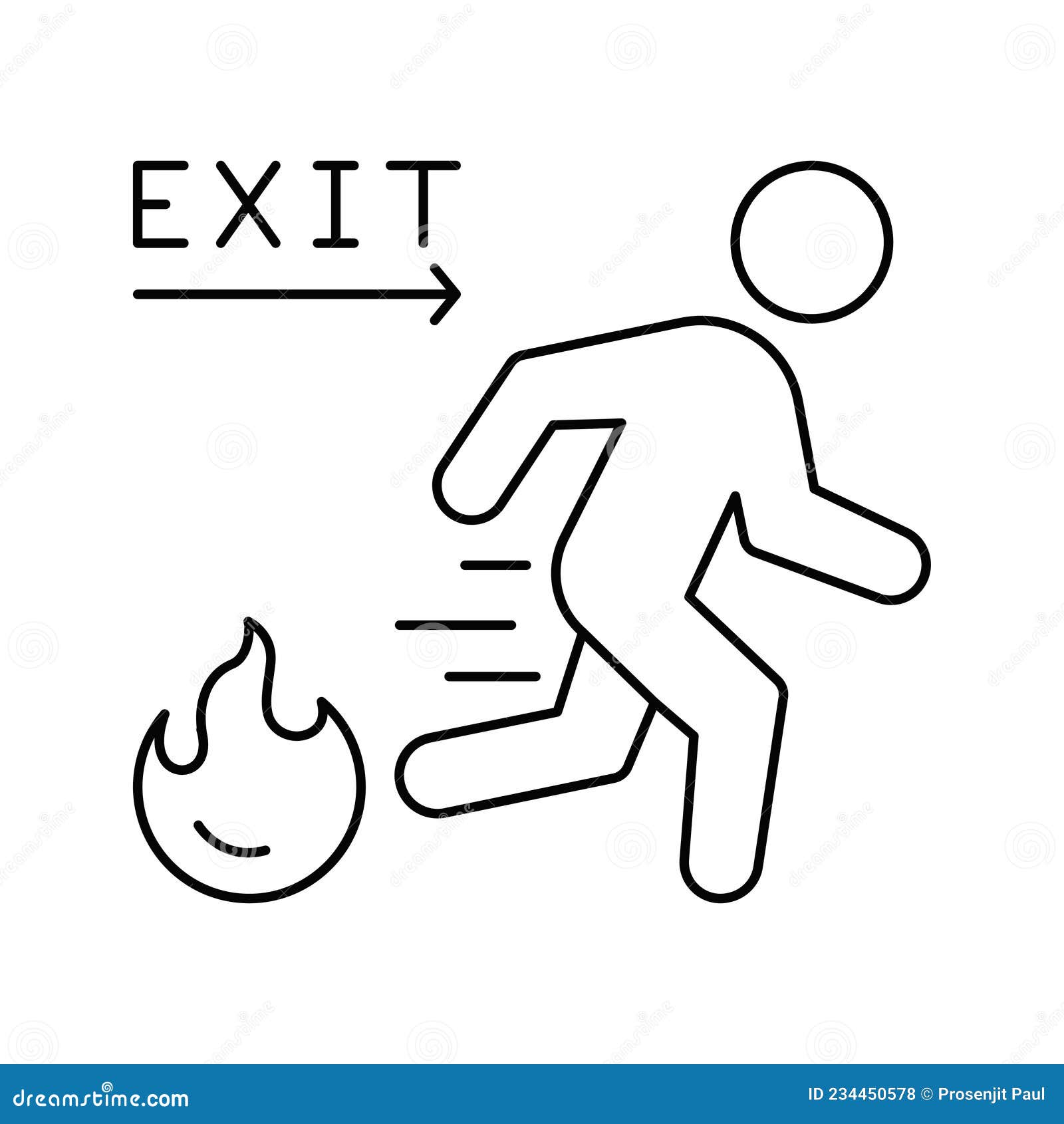 Emergency Fire Exit Icon Vector Stock Vector - Illustration of fire ...