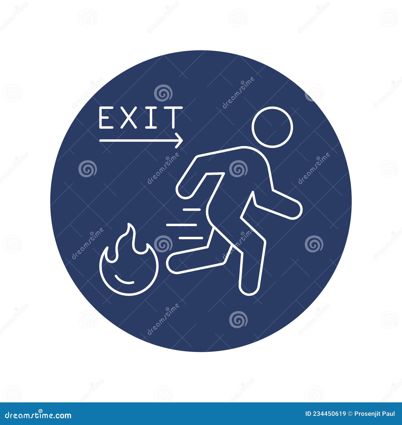 Emergency Fire Exit Icon Vector Stock Vector - Illustration of frame ...