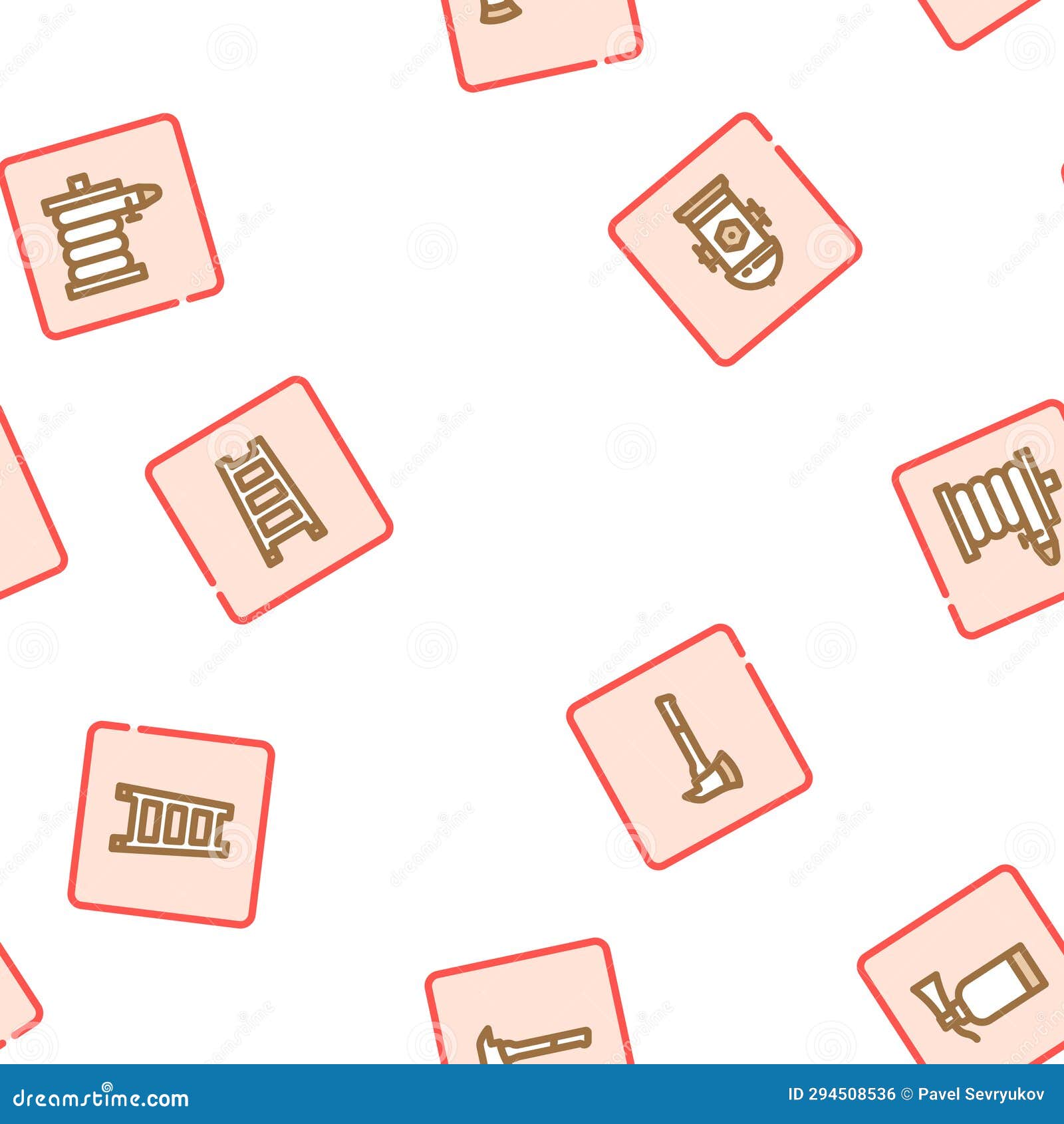 Emergency Fire Exit Safety Escape Vector Seamless Pattern Stock Vector ...