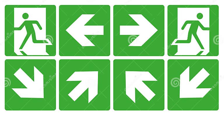 Emergency and Fire Exit Signs. the Direction of the Emergency Exit ...