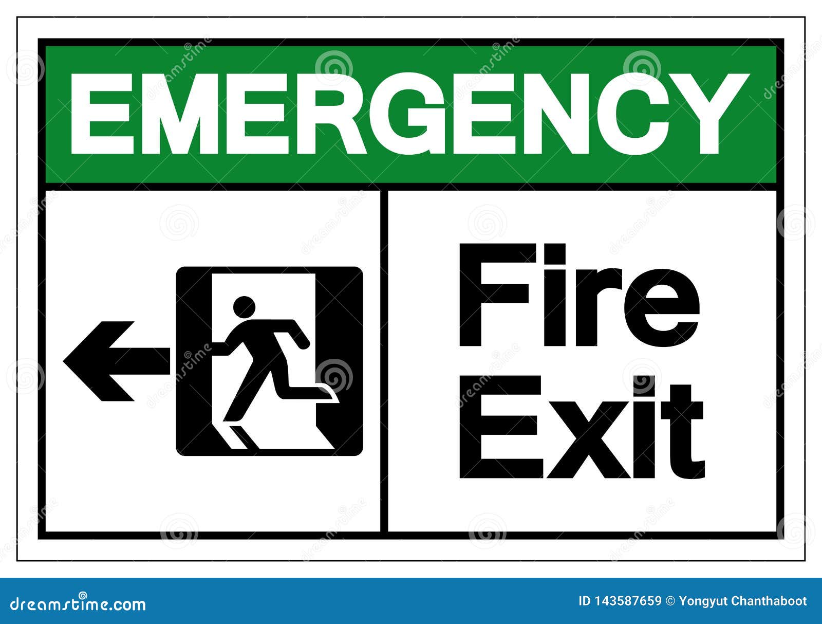 Emergency Fire Exit Symbol Sign,Vector Illustration, Isolated On White ...