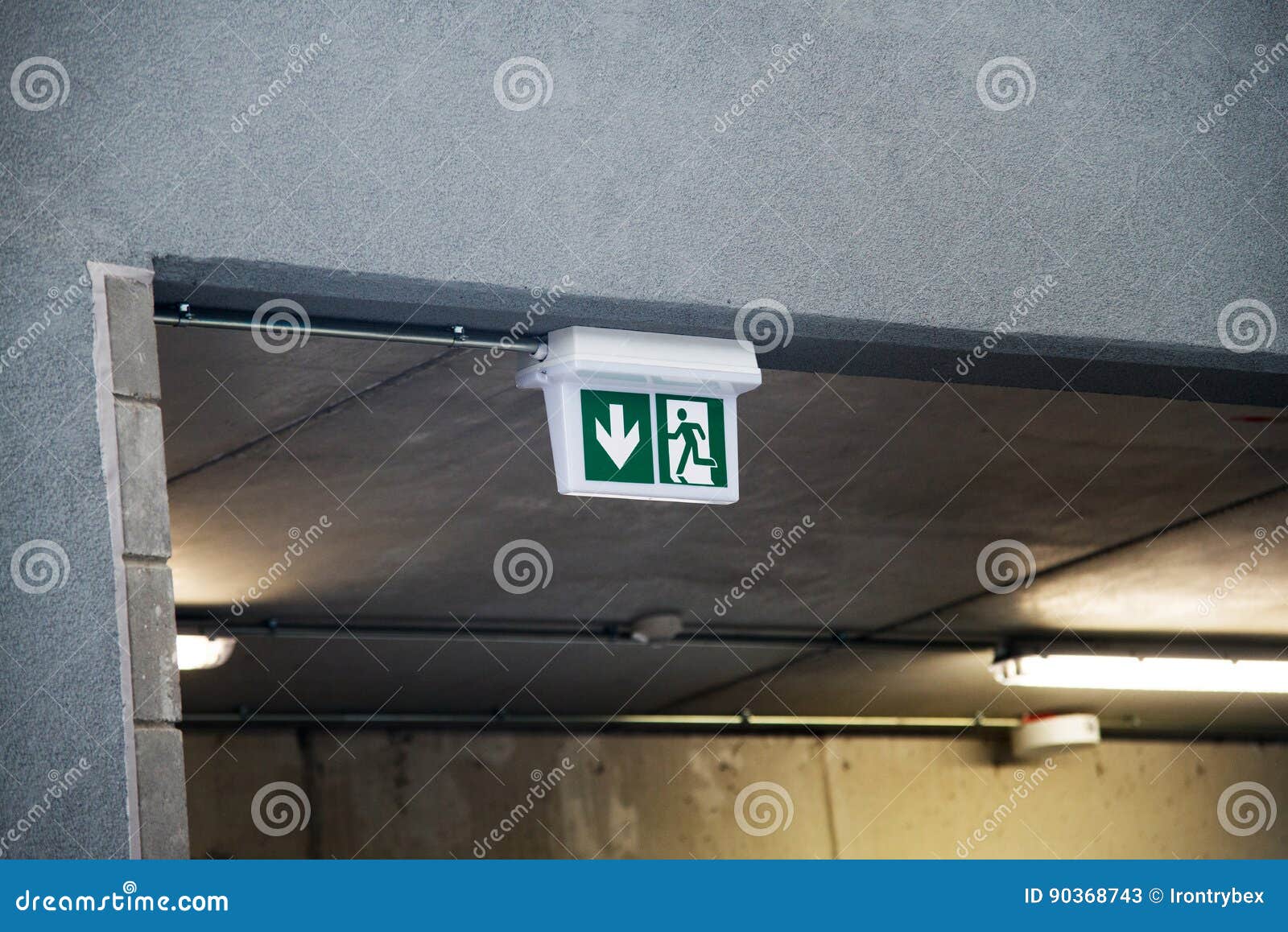 Emergency Fire Exit on the Top of the Door Stock Image - Image of bell ...