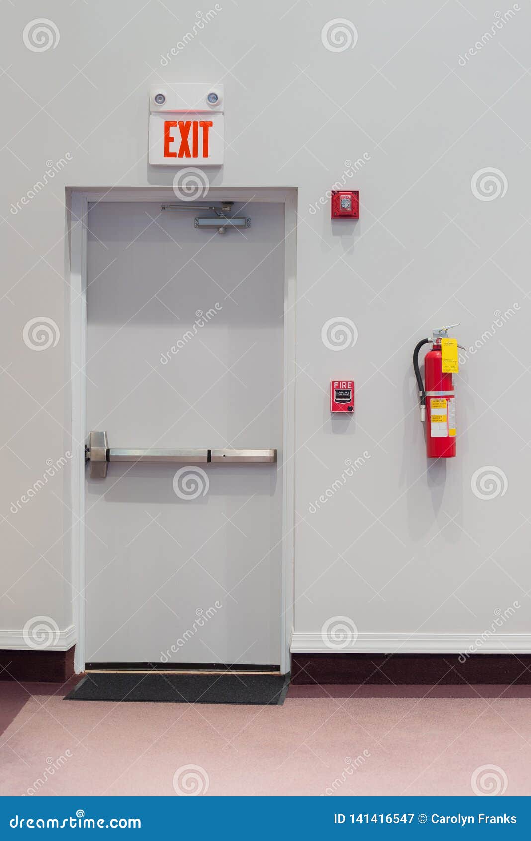 Emergency or Fire Exit stock image. Image of protection - 141416547