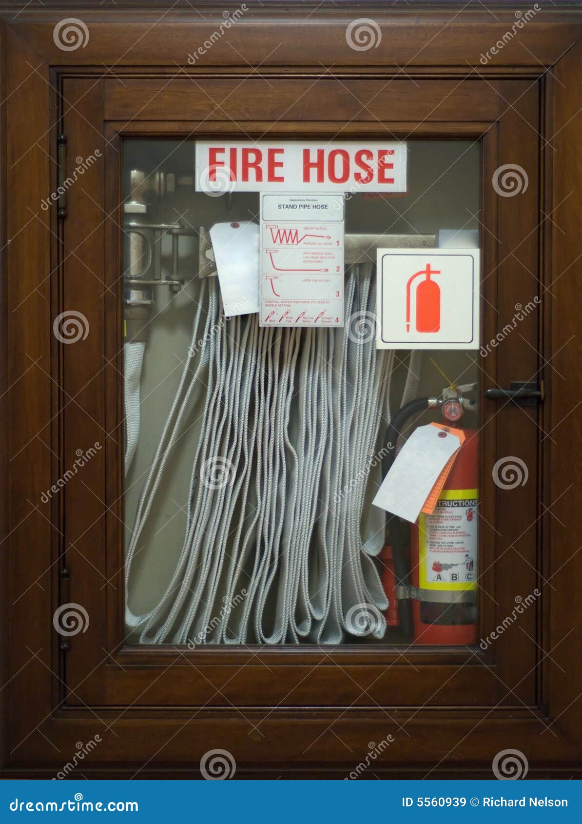 Emergency Fire Hose stock image. Image of security, break - 5560939