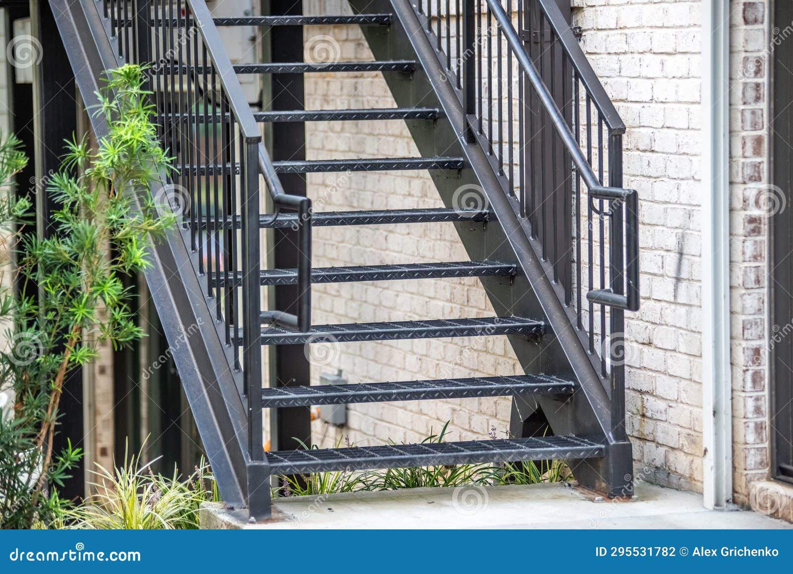 Emergency Fire Stair Structure Details Stock Photo - Image of interior ...