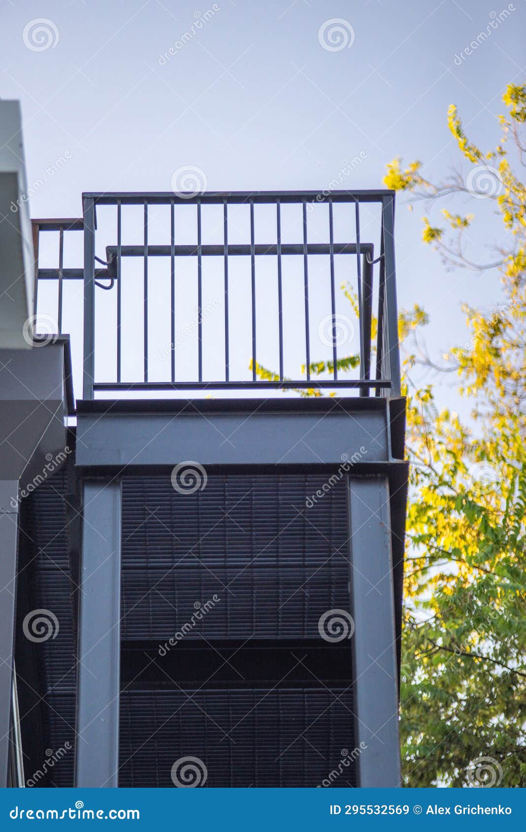Emergency Fire Stair Structure Details Stock Image - Image of stair ...