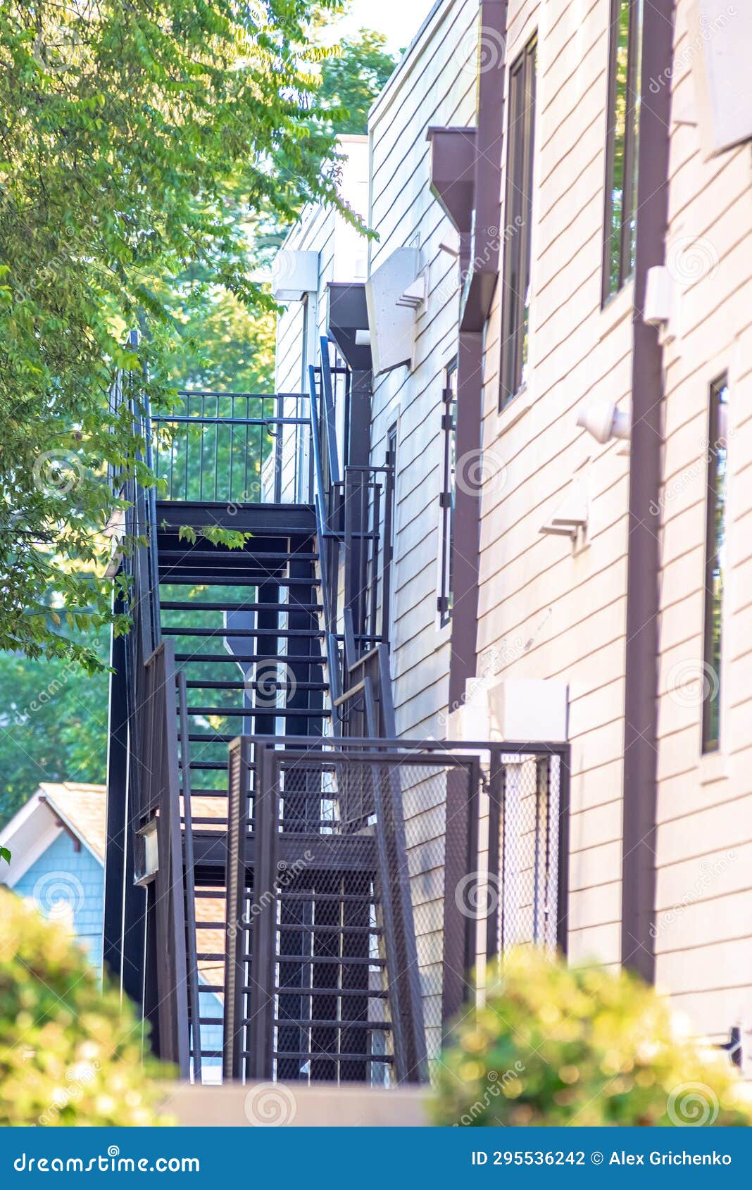 Emergency Fire Stair Structure Details Stock Photography ...