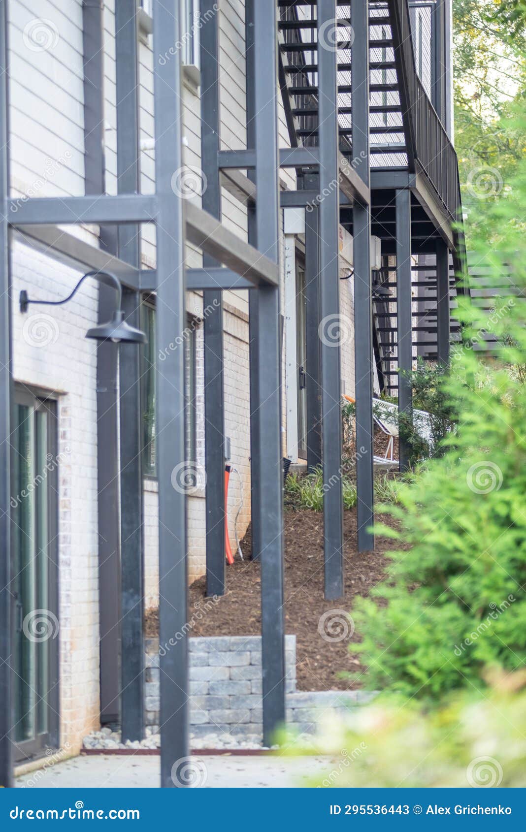Emergency Fire Stair Structure Details Royalty-Free Stock Photography ...