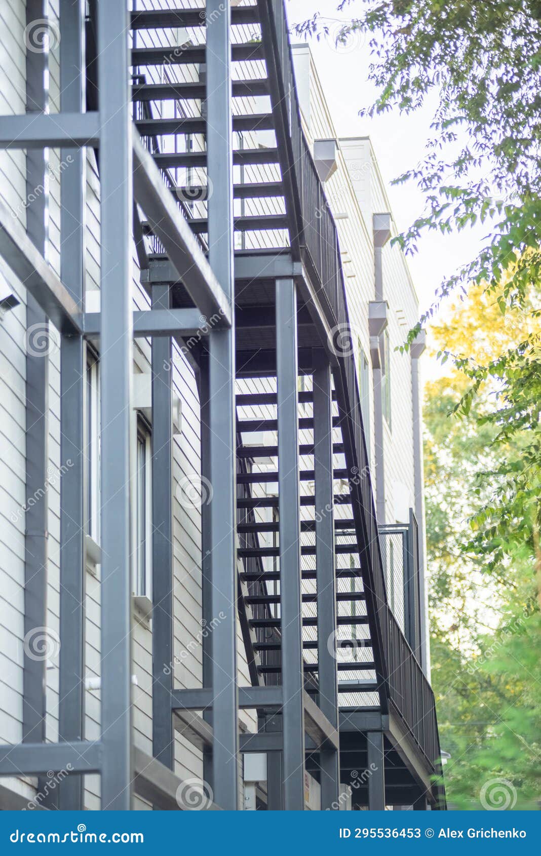 Emergency Fire Stair Structure Details Stock Image - Image of fire ...