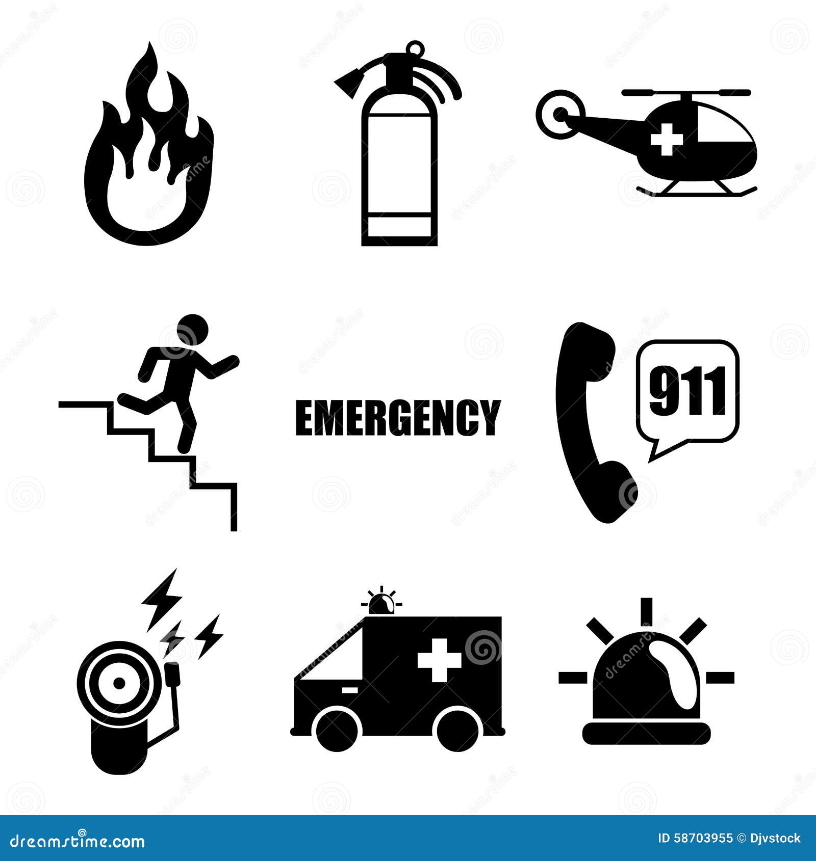 Emergency stock vector. Illustration of call, metal, helicopter - 58703955