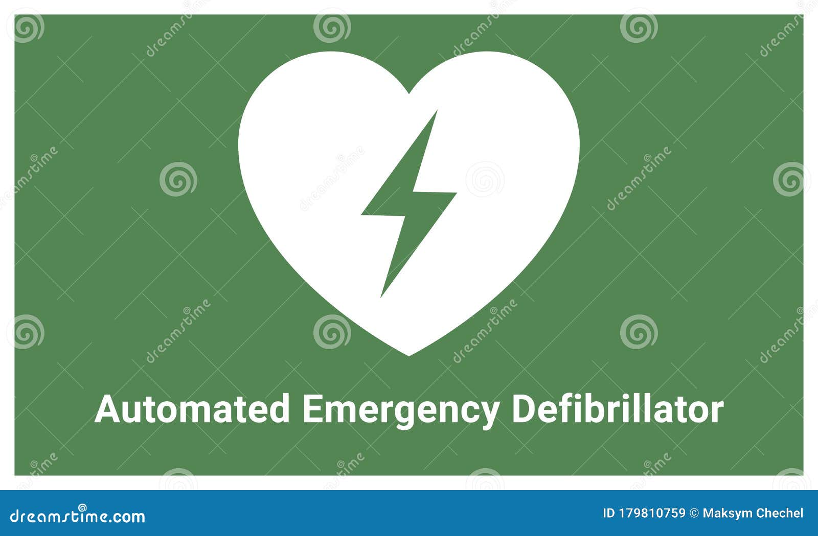 Emergency First Aid AED Defibrillator Sign Sticker Stock Vector ...