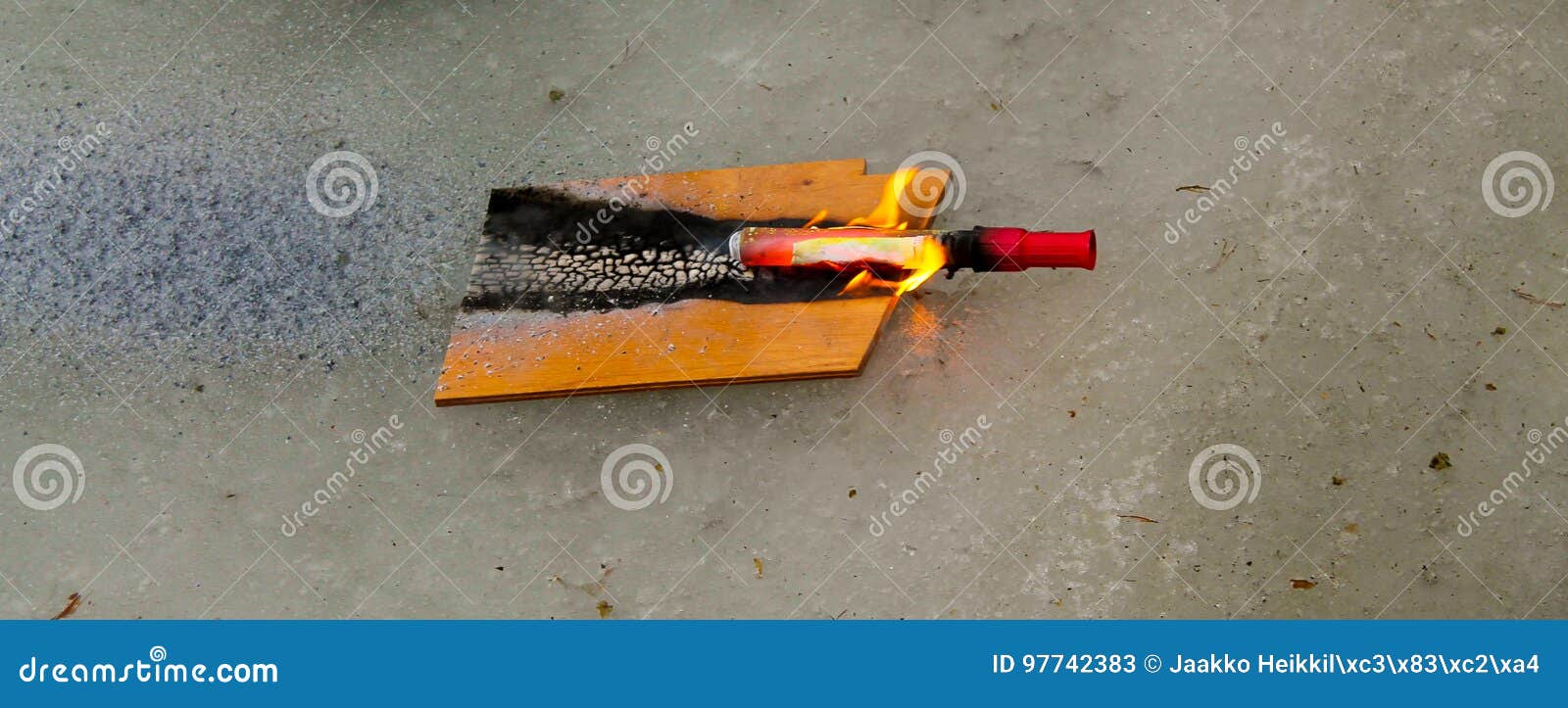 Emergency Flare Burning through Material Stock Image - Image of burn ...