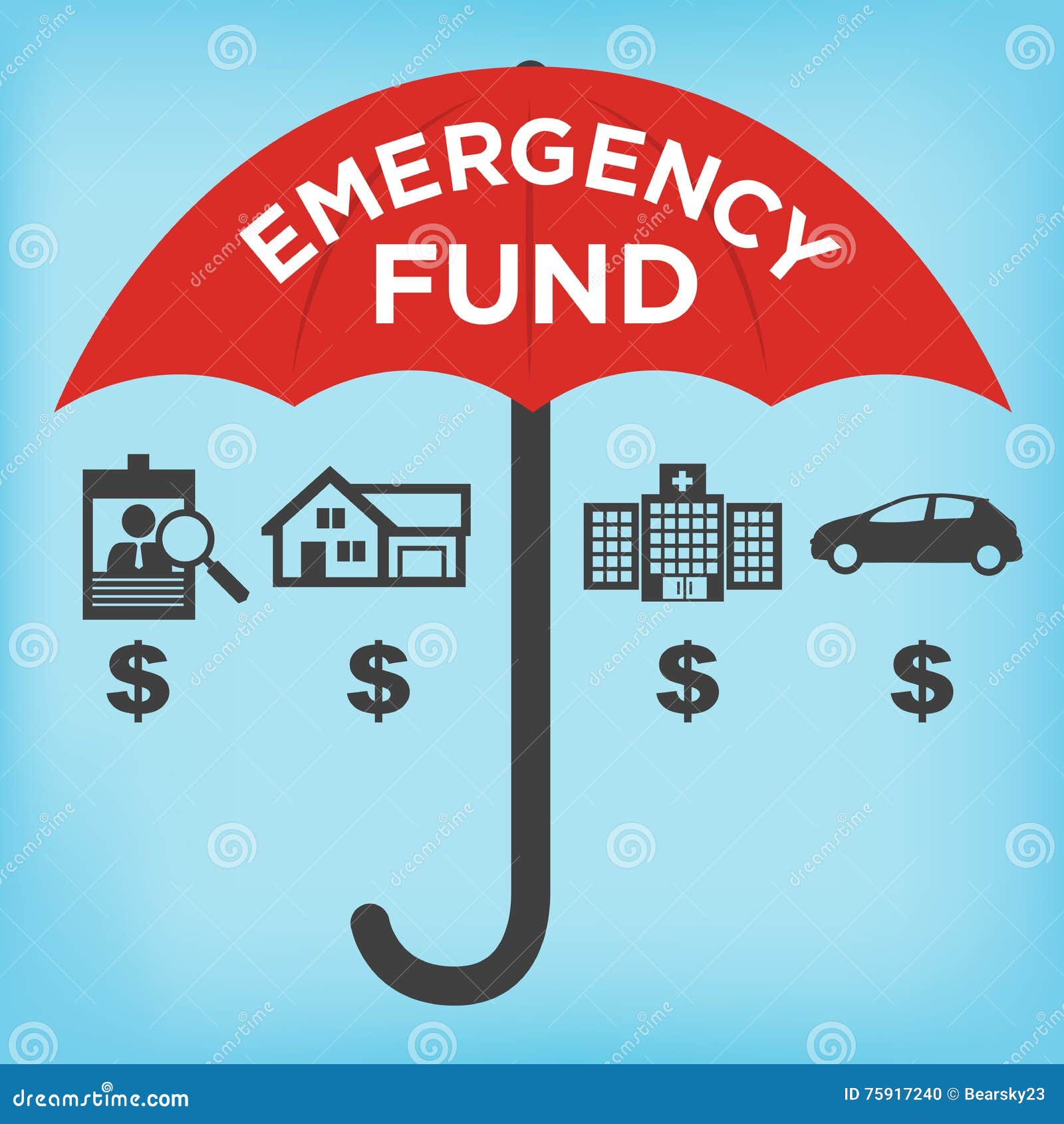 Emergency Fund Icons stock vector. Illustration of isolated - 75917240
