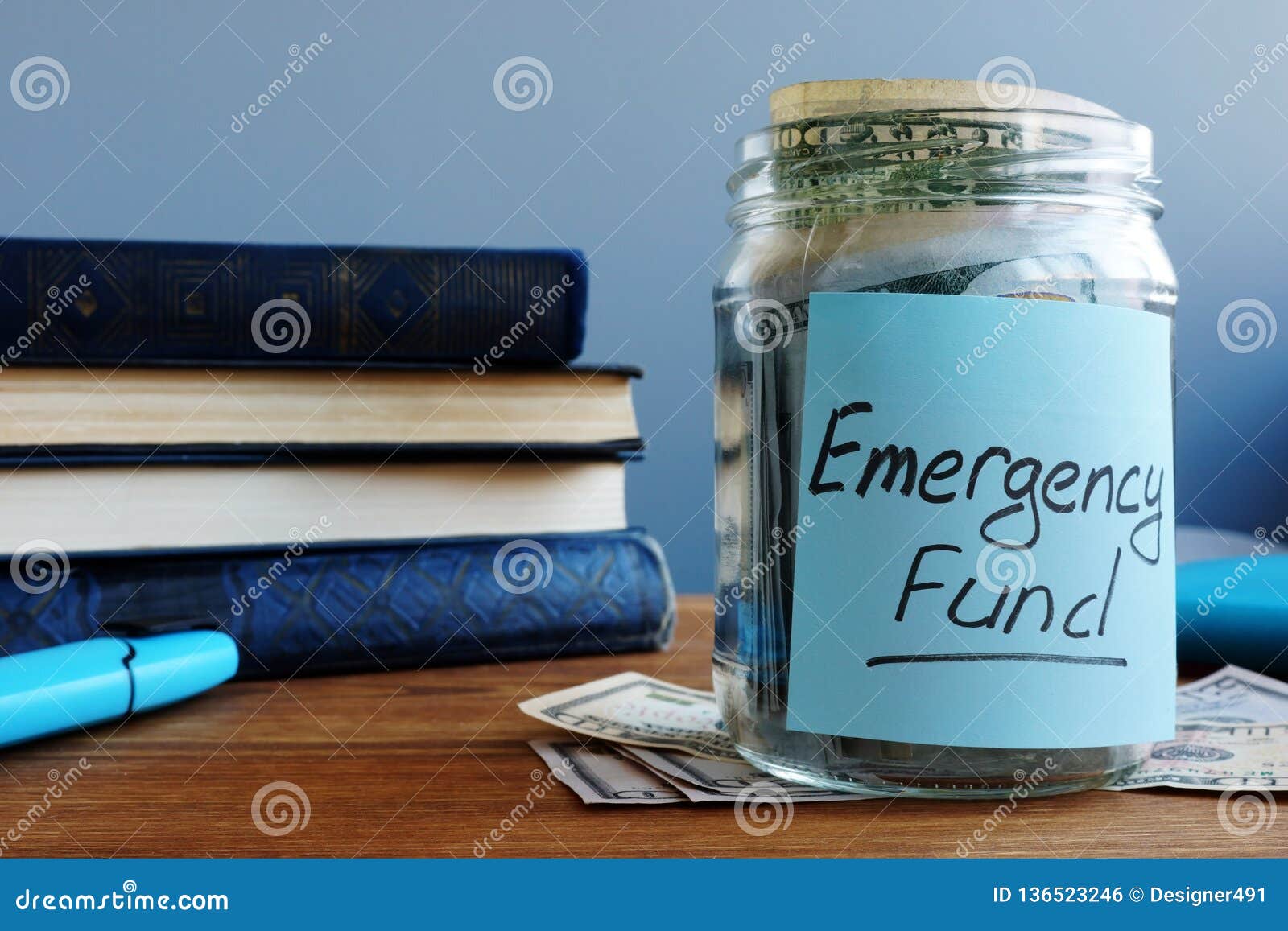 Emergency Fund Written on a Jar with Money Stock Photo - Image of ...