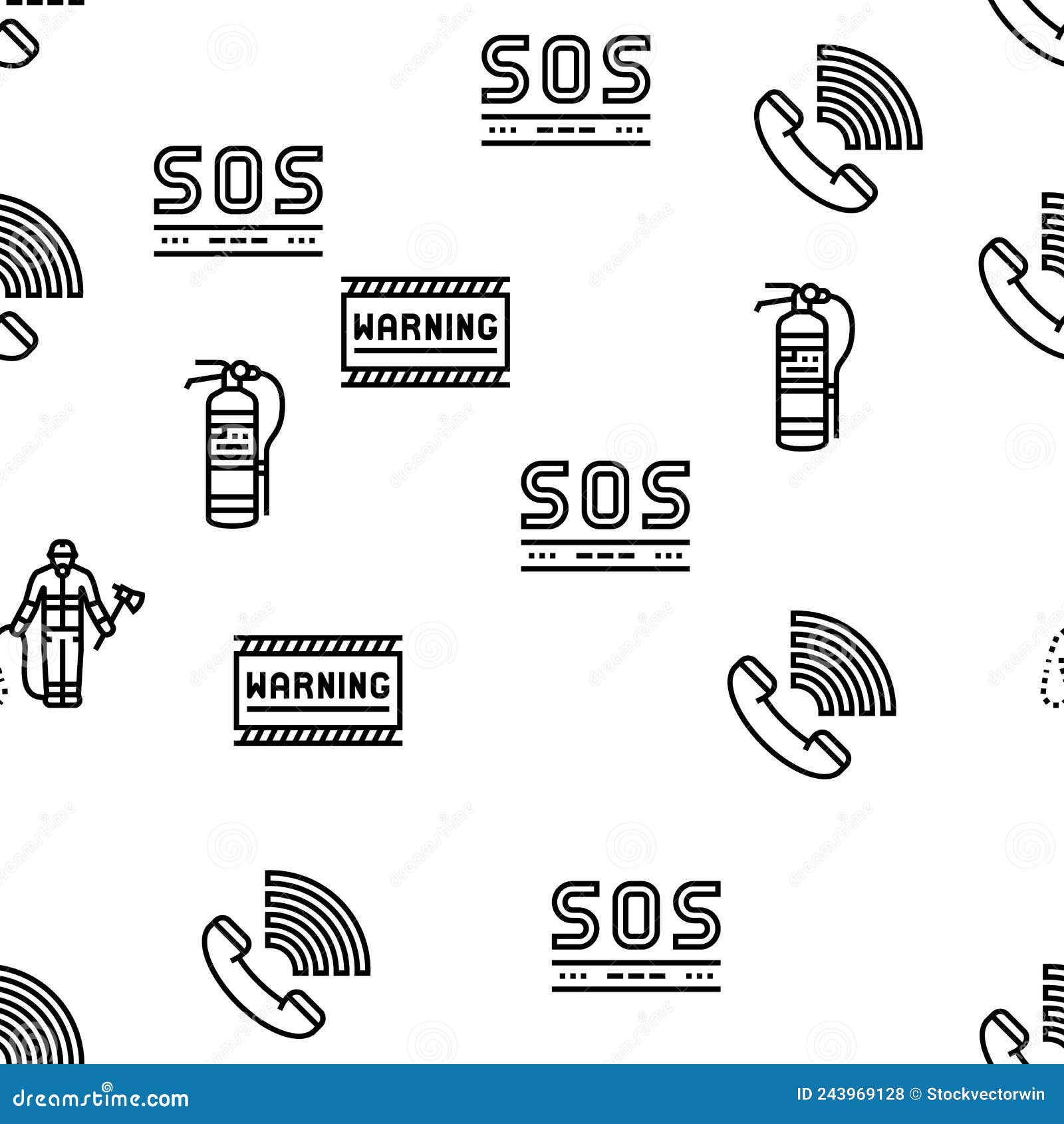 Emergency Helping in Accident Vector Seamless Pattern Stock Vector ...