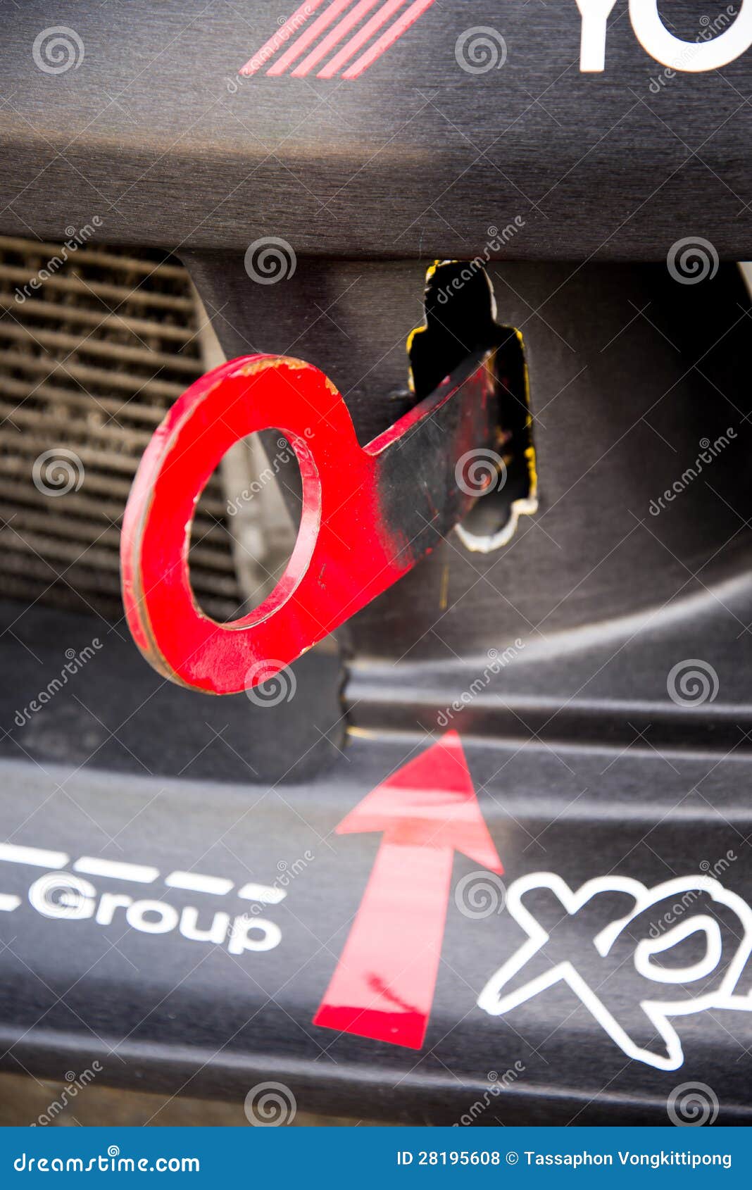 Emergency Hook Front Bumper of Racing Car Stock Photo - Image of metal ...