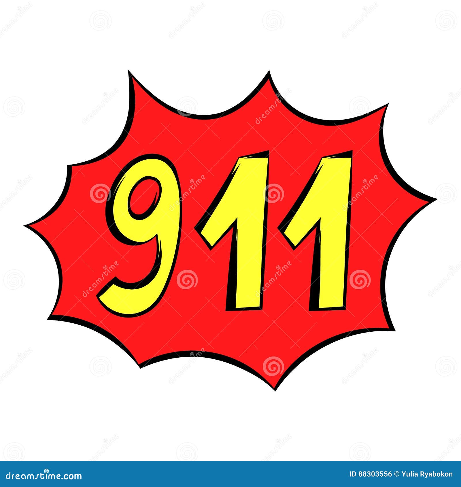Emergency 911 Icon, Icon Cartoon Stock Vector - Illustration of ...