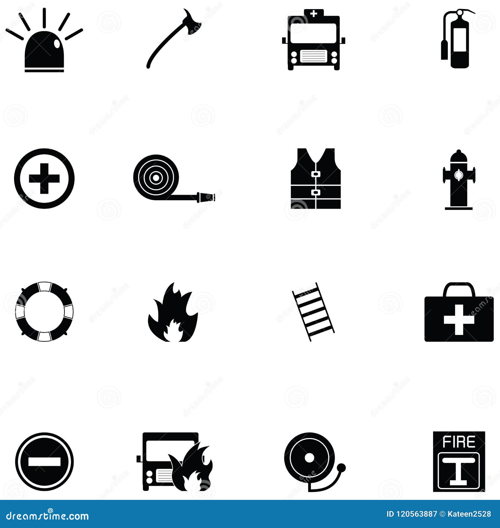 Emergency icon set stock vector. Illustration of security - 120563887