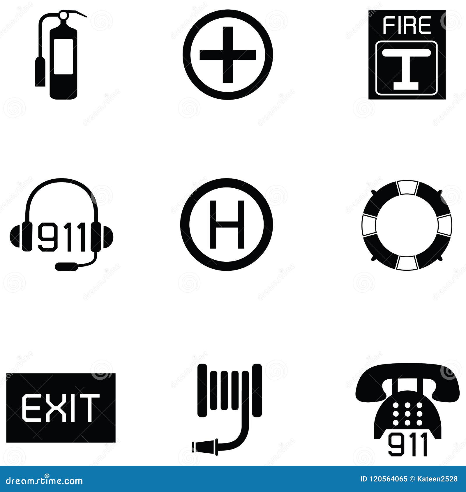 Emergency icon set stock vector. Illustration of warning - 120564065