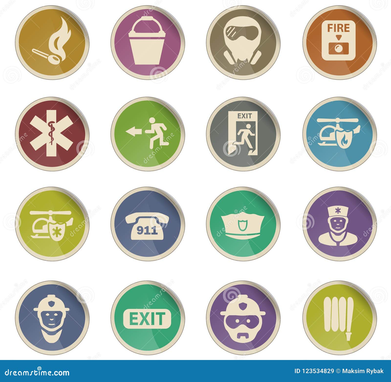 Emergency icon set stock vector. Illustration of mask - 123534829