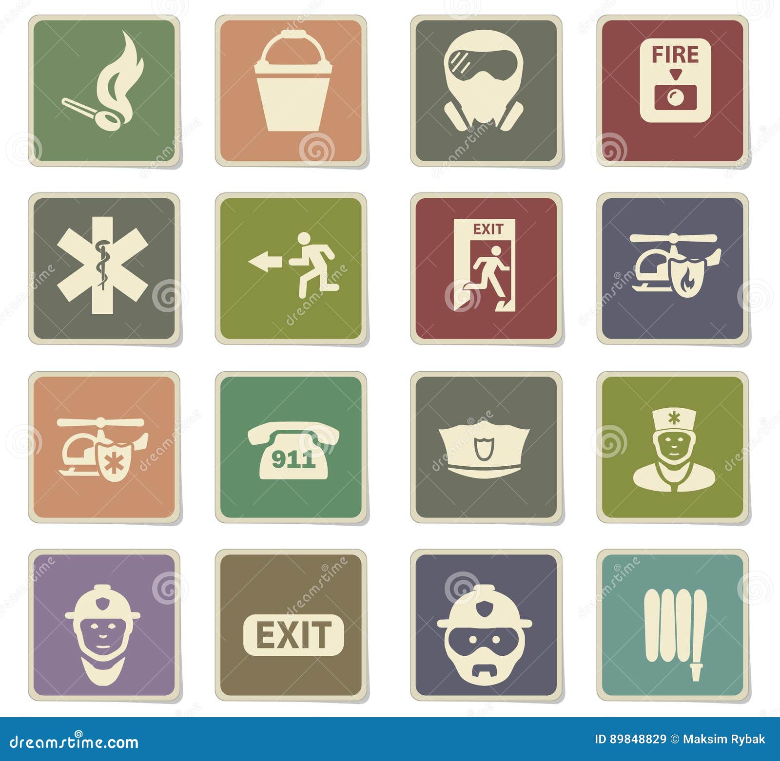 Emergency icon set stock illustration. Illustration of care - 89848829