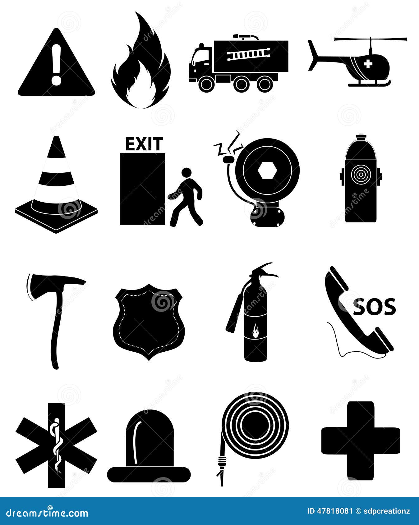 Emergency Icons Set Vector Illustration | CartoonDealer.com #89087806
