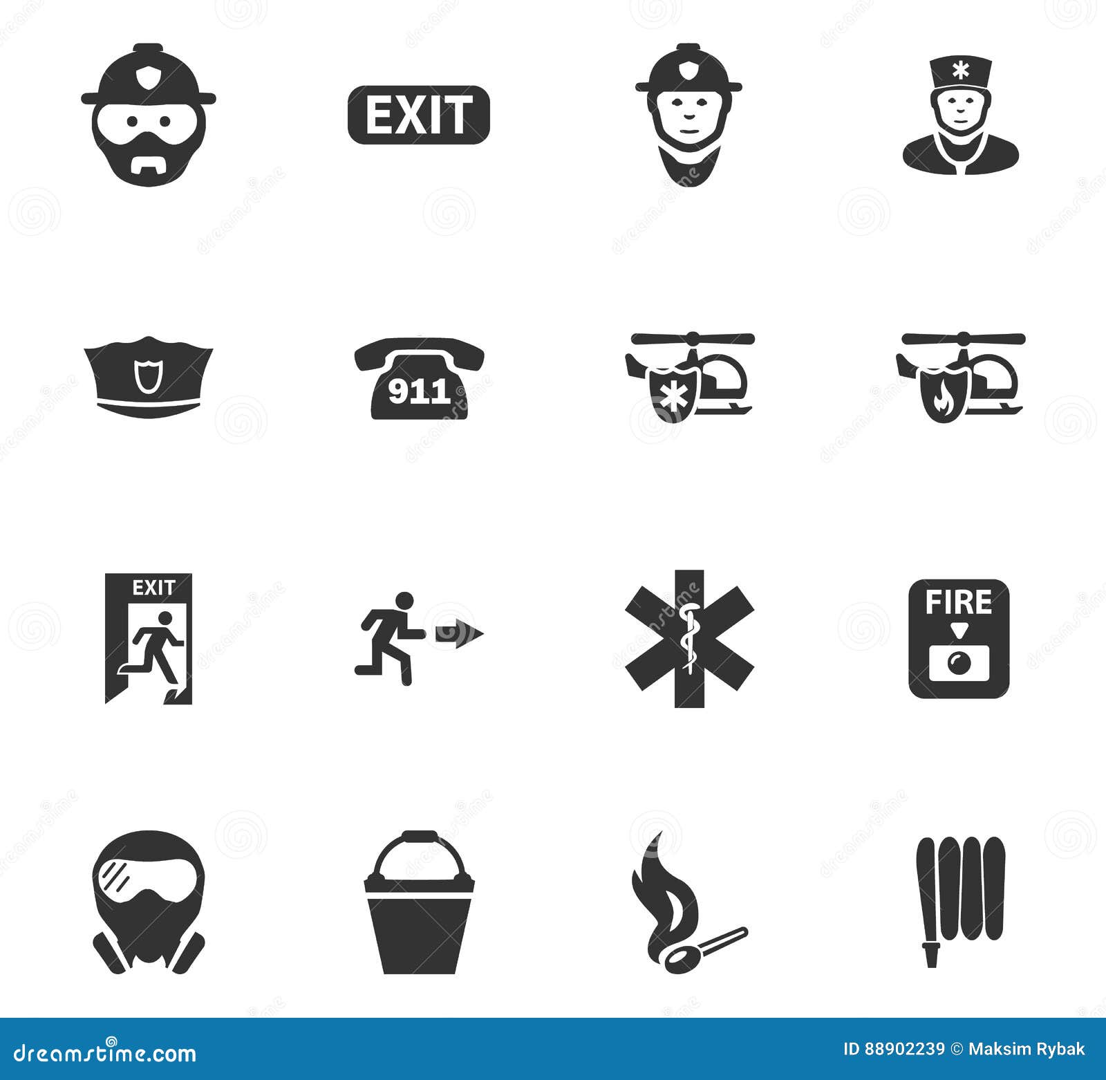 Emergency icons set stock illustration. Illustration of help - 88902239