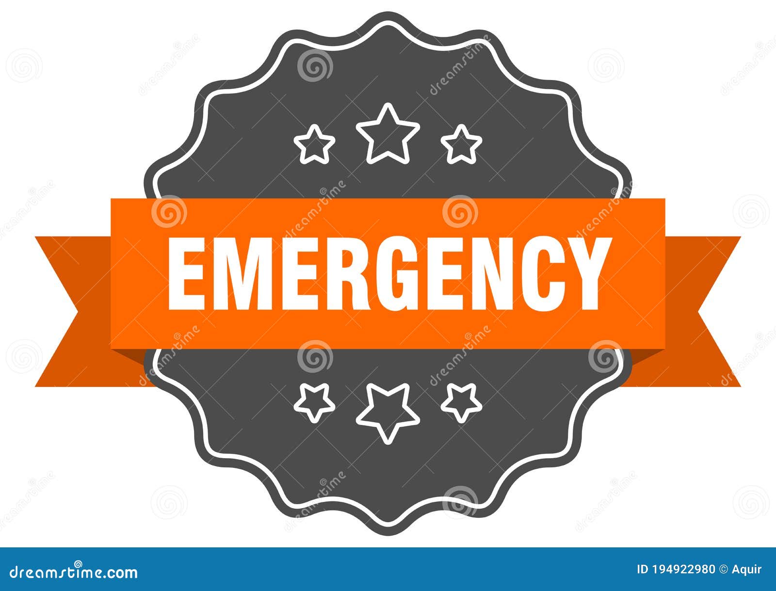 Emergency label stock vector. Illustration of vignette - 194922980