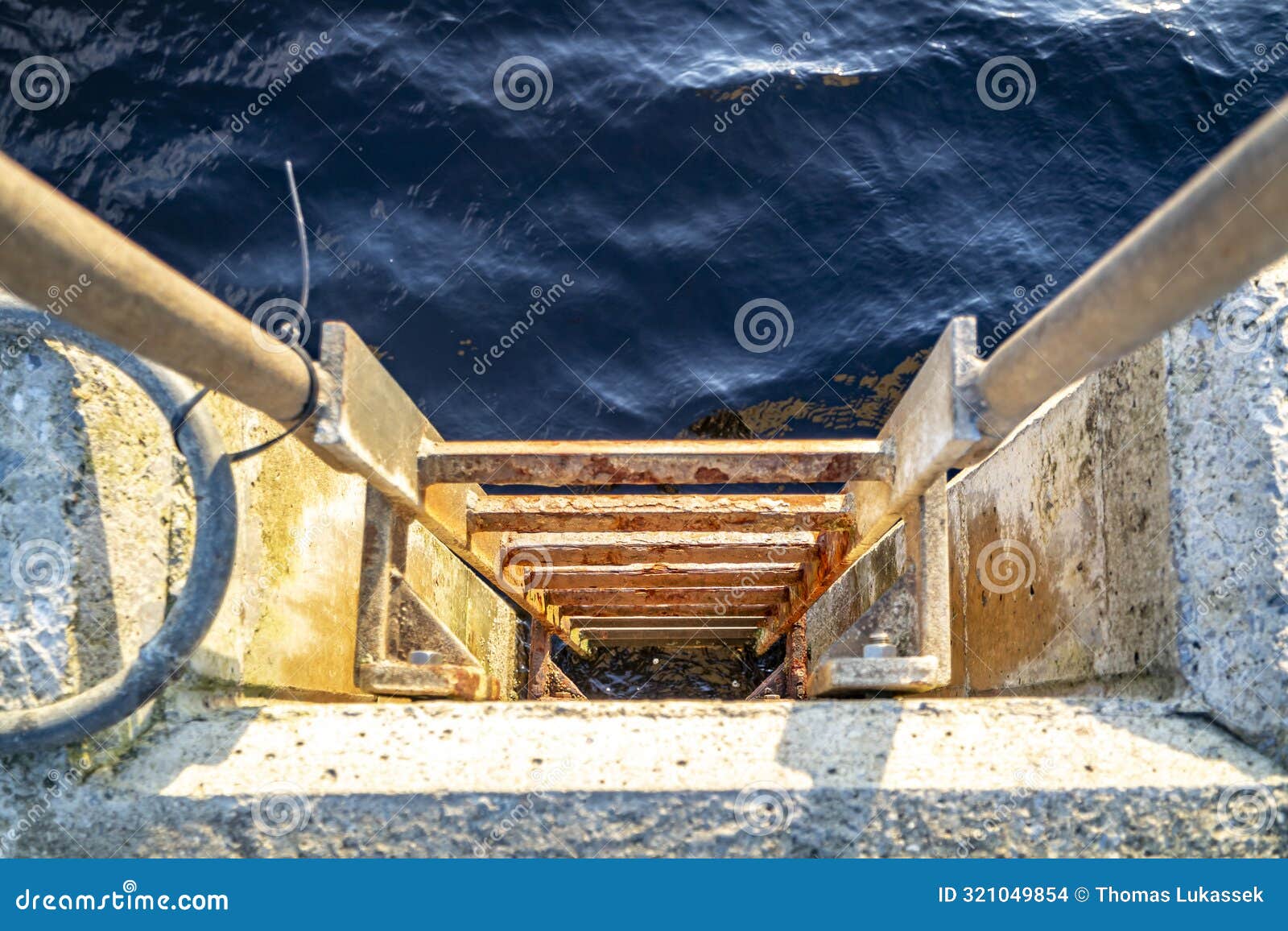 Emergency Ladder into the Sea at Coastal Harbour Stock Photo - Image of ...
