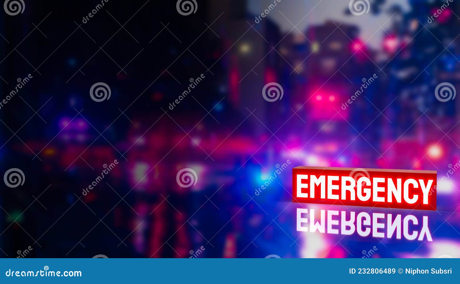Emergency Light Box in Dark for Rescue or Safety Concept 3d Rendering ...