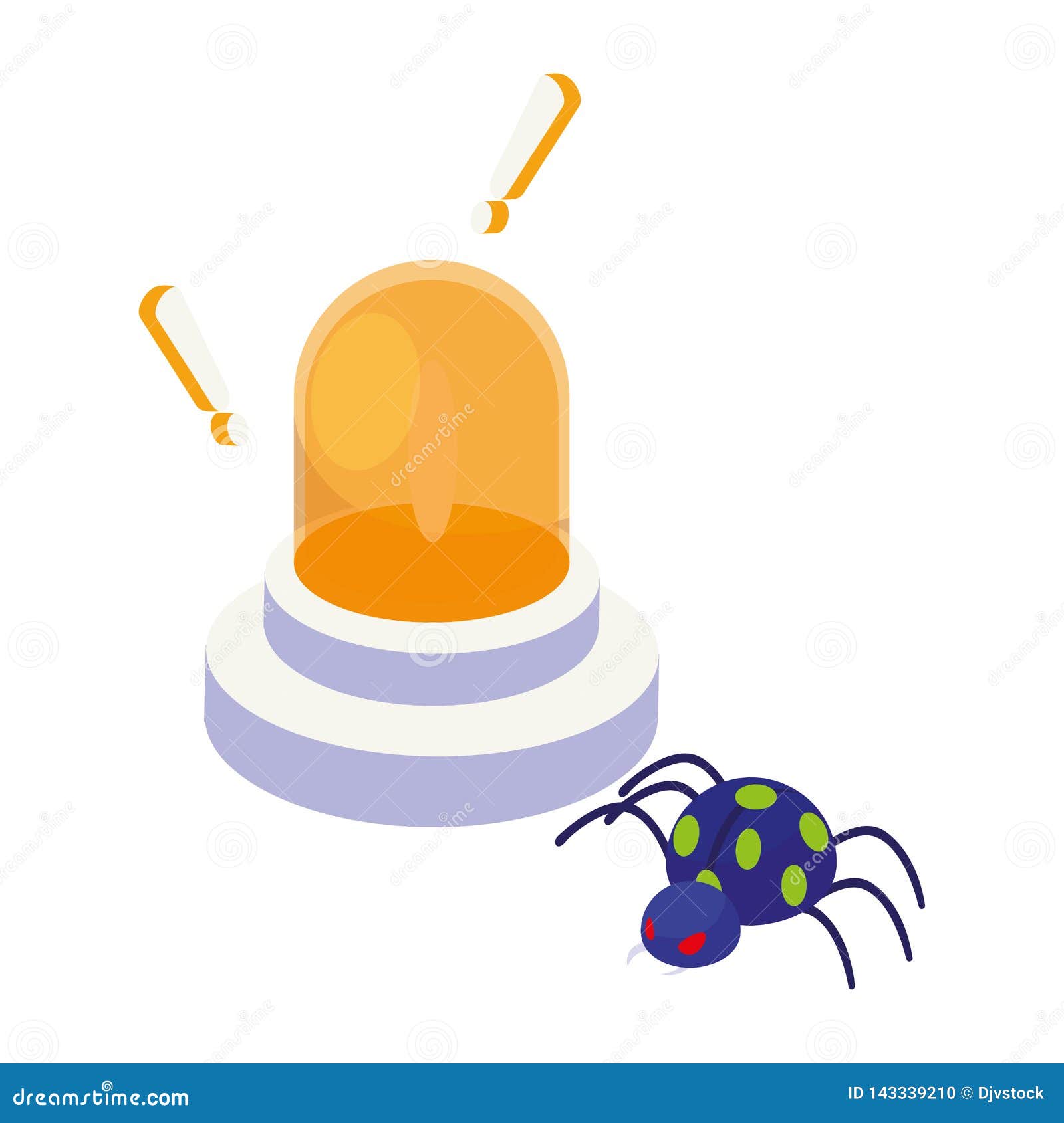 Emergency Light with Bug Atack Stock Illustration - Illustration of ...