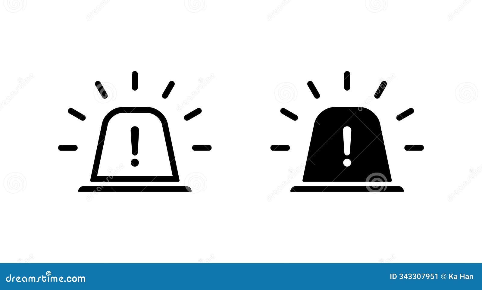 Emergency Light Icon Isolated on White Background. Warning Sign on ...