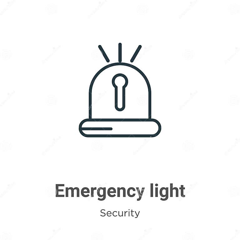 Emergency Light Outline Vector Icon. Thin Line Black Emergency Light ...