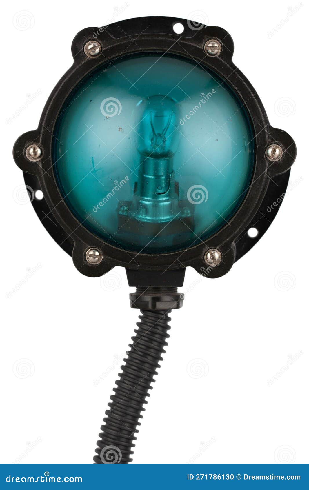 Emergency Lighting in the Factory. Warning Blue Light Stock Photo ...