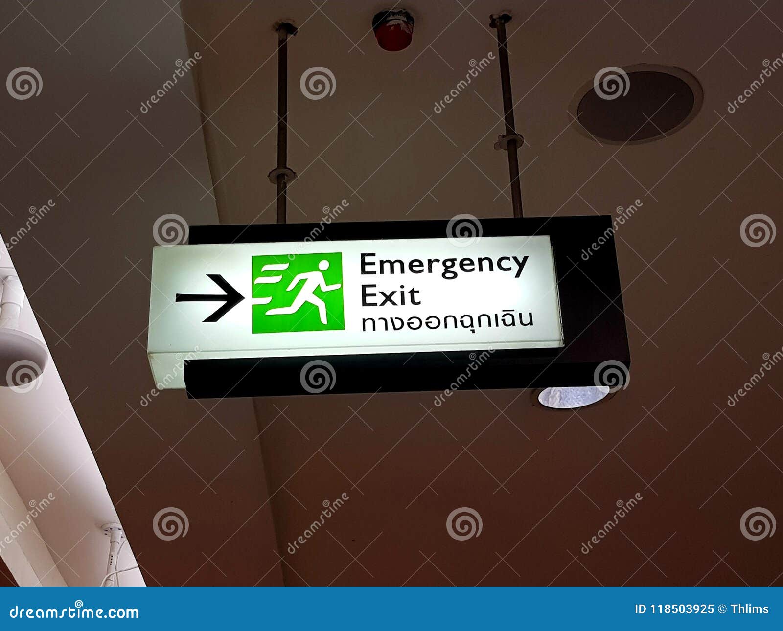 Emergency lighting tag stock image. Image of road, door - 118503925