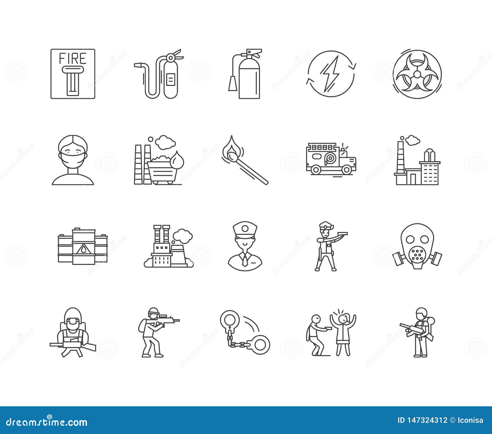 Emergency Line Icons, Signs, Vector Set, Outline Illustration Concept ...