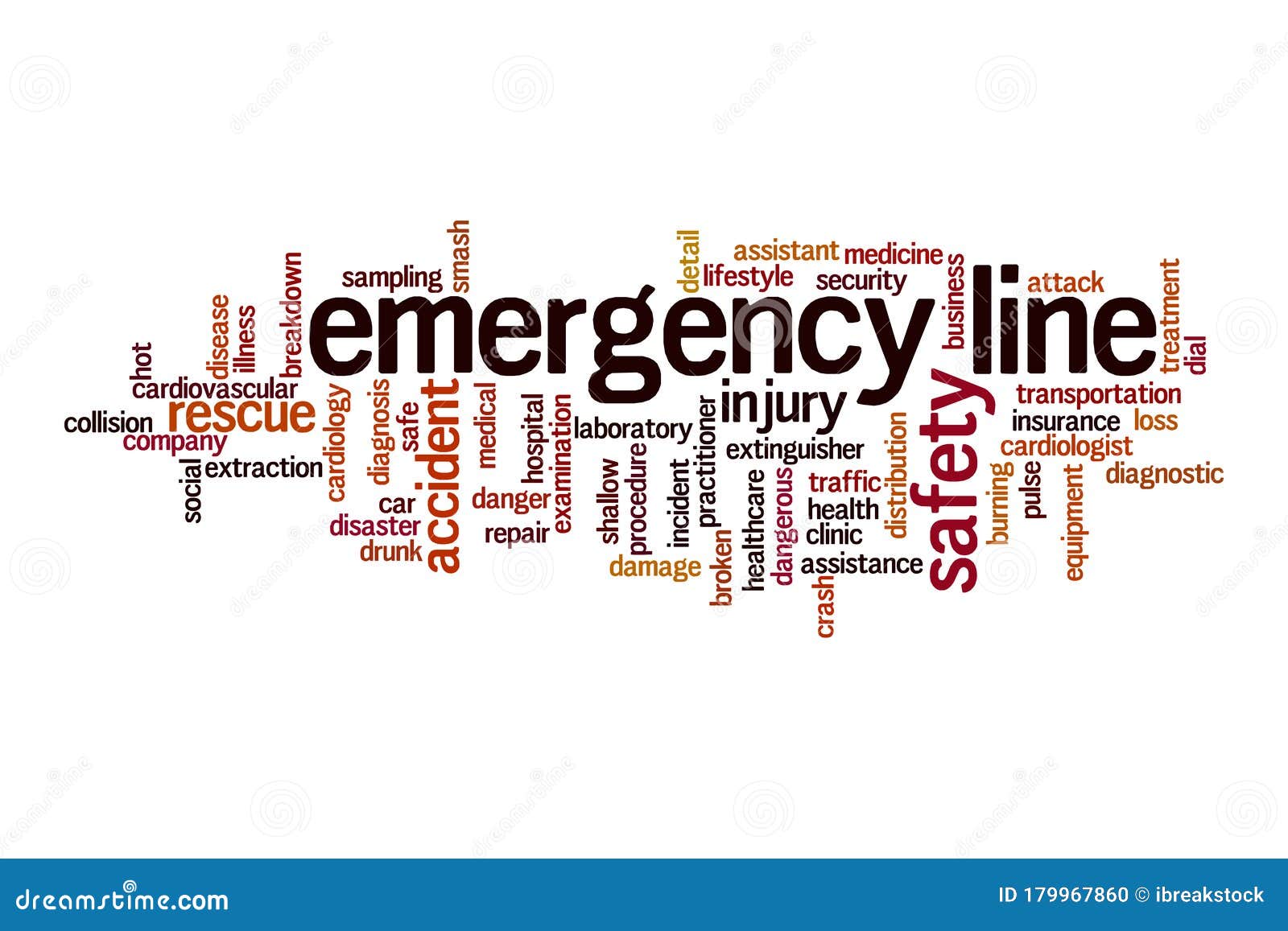 Emergency Line Word Cloud Concept Stock Illustration - Illustration of ...