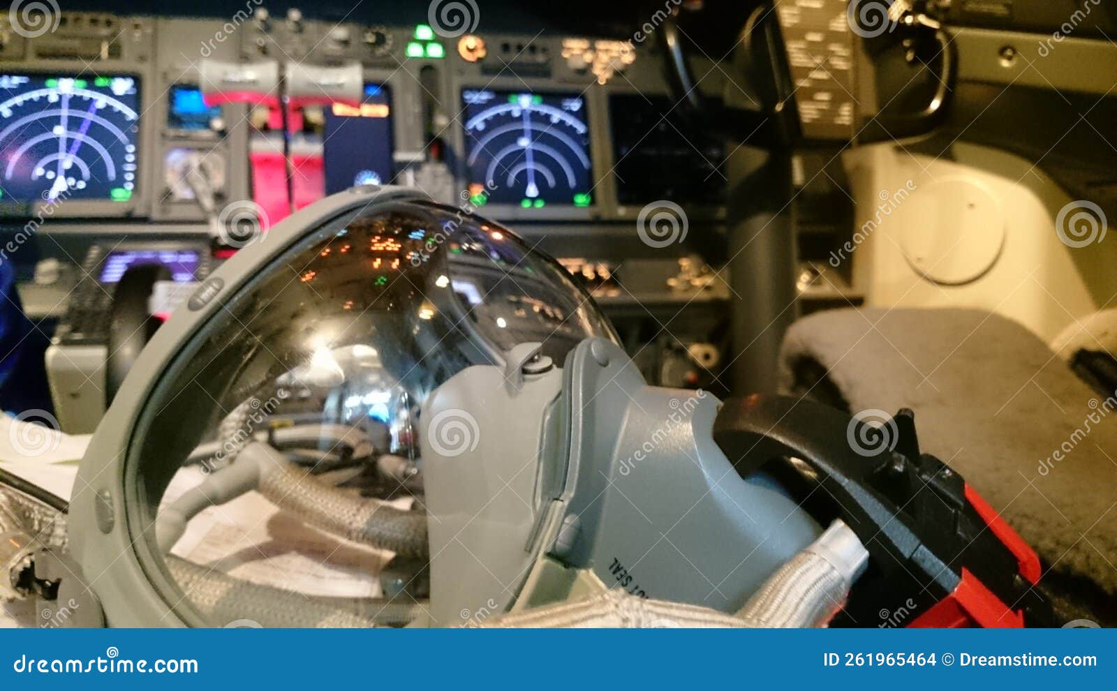 Emergency Mask in Cockpit Boeing 737 Stock Photo - Image of machine ...
