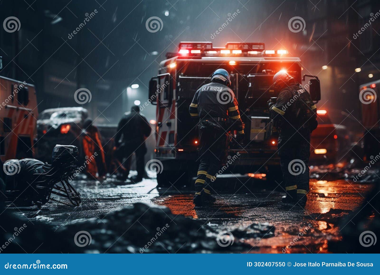 Emergency Medical Team Responding To a Critical Stock Illustration ...