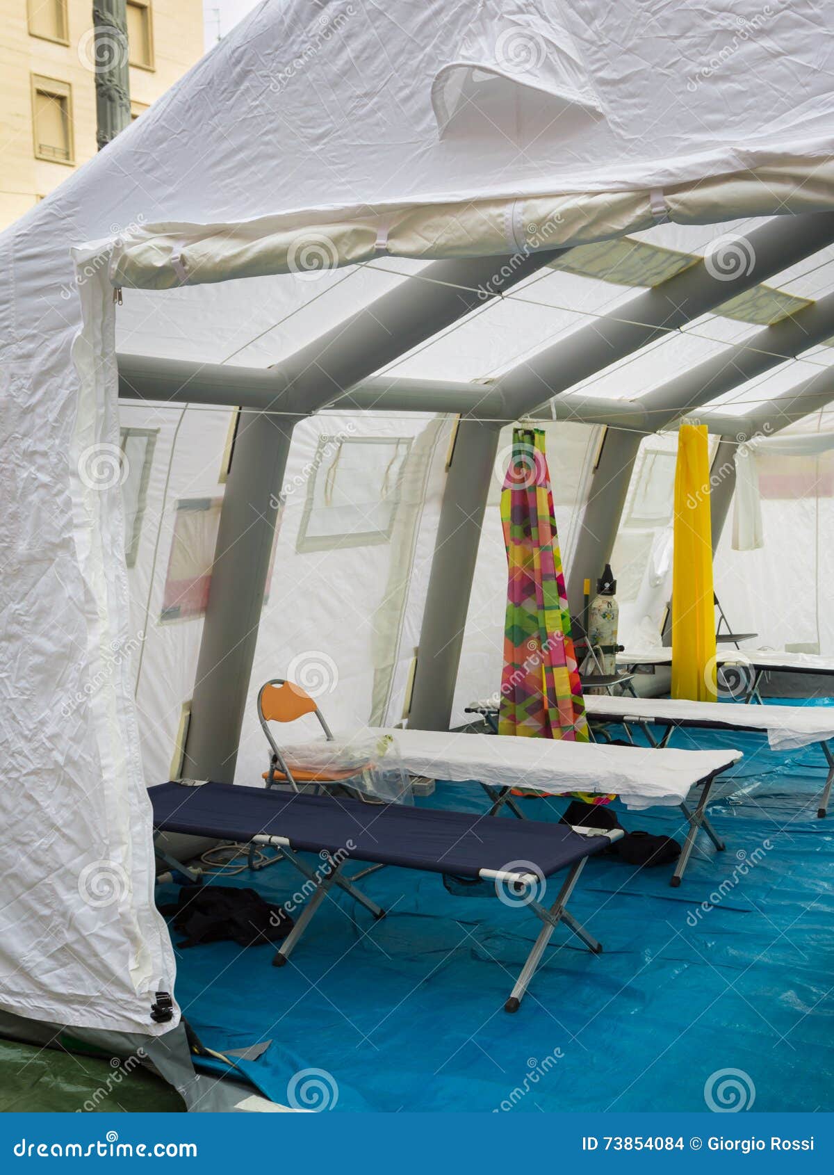 Emergency Medication, Camp Bed and Equipment Inside Temporary Re Stock ...