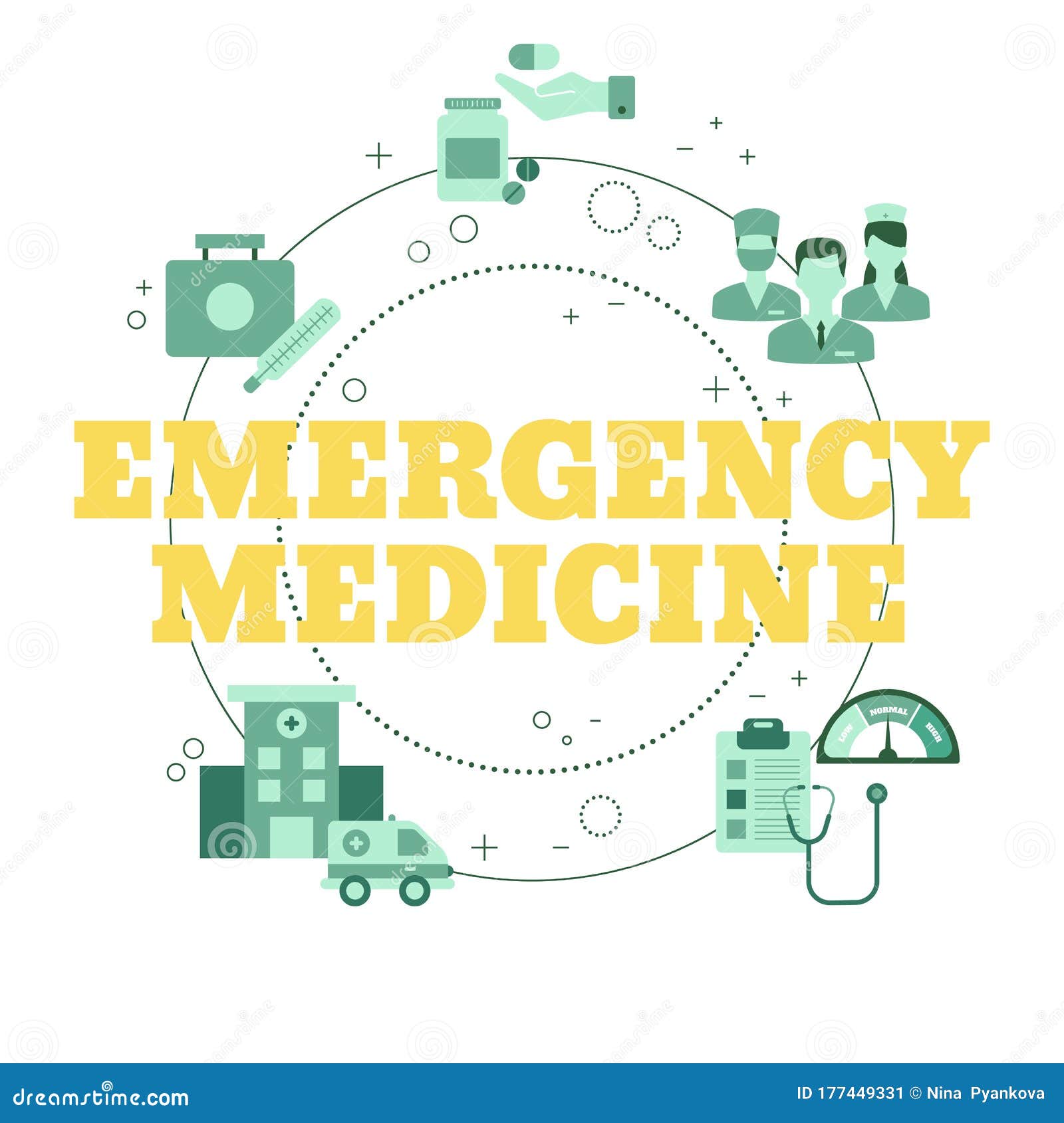 Emergency Medicine Concept stock vector. Illustration of icons - 177449331