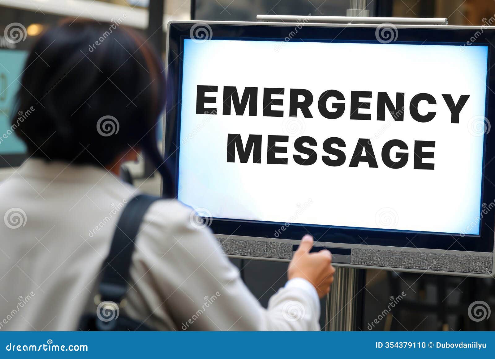 EMERGENCY MESSAGE Word Text on Tv Screen Stock Illustration ...